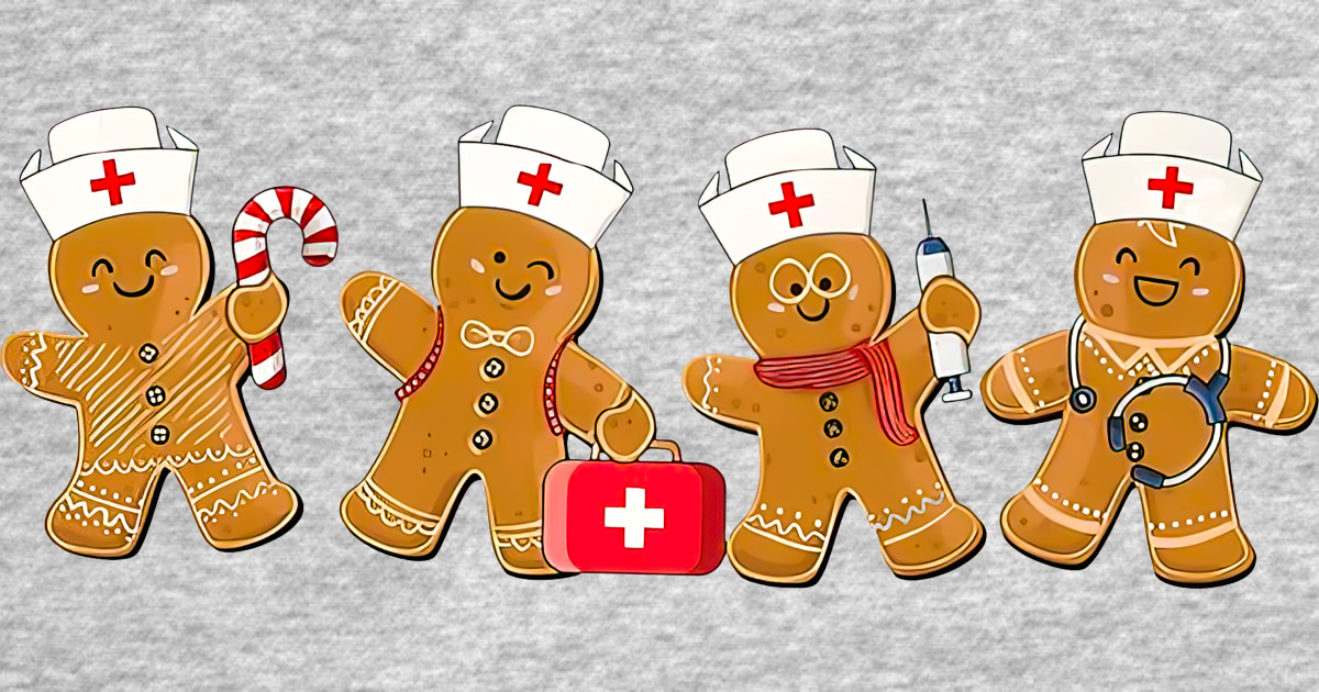 Gingerbread Christmas Nurse - Gingerbread Christmas Nurse - T-Shirt ...