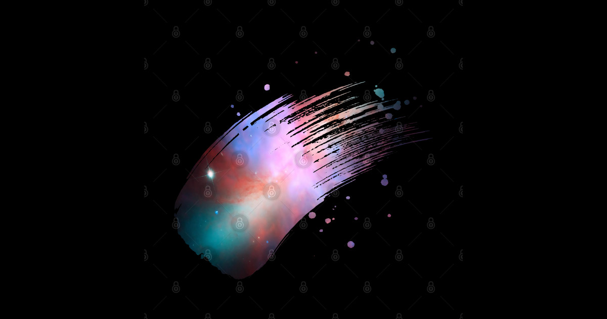 Paint brush stroke galaxy whoosh - Galaxy Art - Sticker | TeePublic