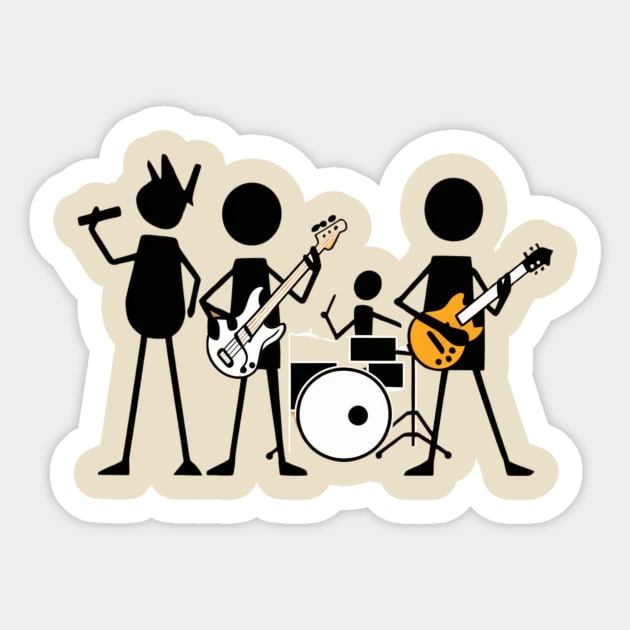 Stick Figure Band - Stick Figure Band - Sticker | TeePublic