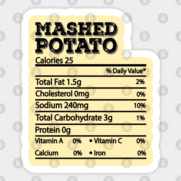Mashed Potatoes Nutrition Label at Liam Edgar blog