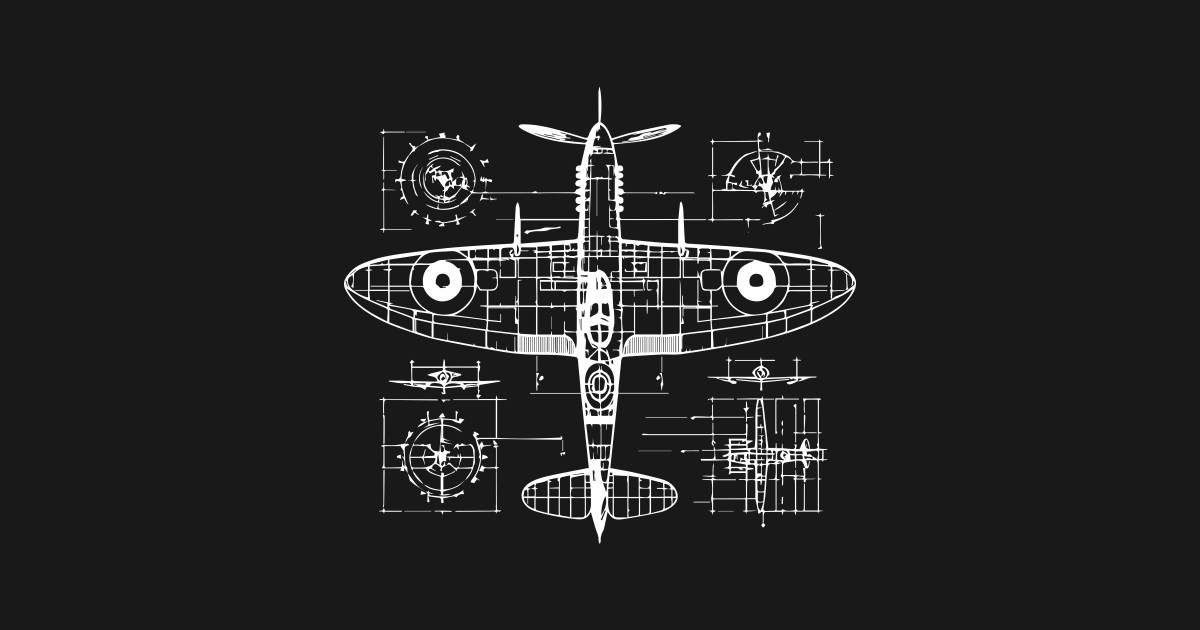 spitfire blueprint - Spitfire - T-Shirt | TeePublic