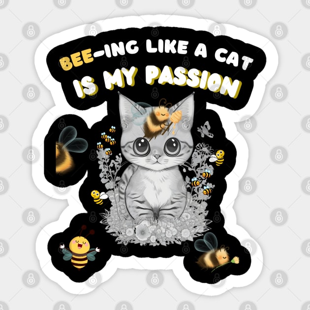 Bee And Cute Cat - Bee And Puppycat - Sticker | TeePublic