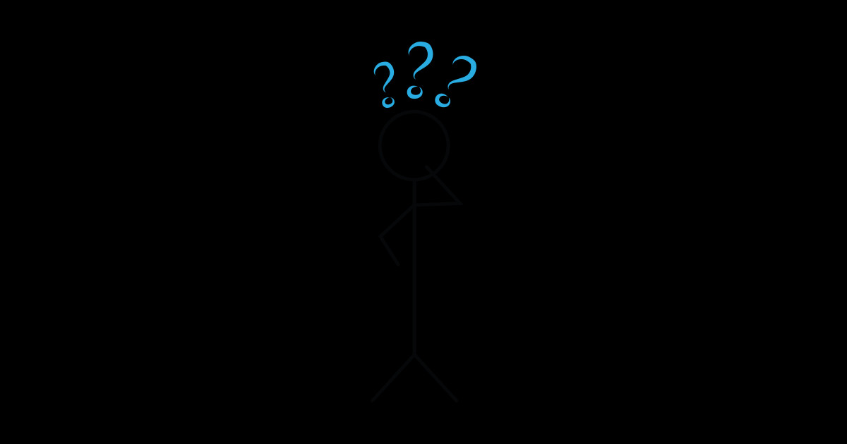 Stick figure with question marks - Stickman - Sticker | TeePublic