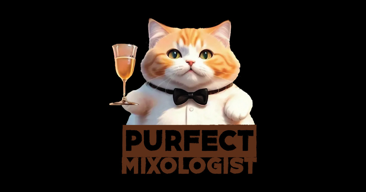 Just a Purrfect Mixologist Cat - Perfect Mixologist - Sticker | TeePublic
