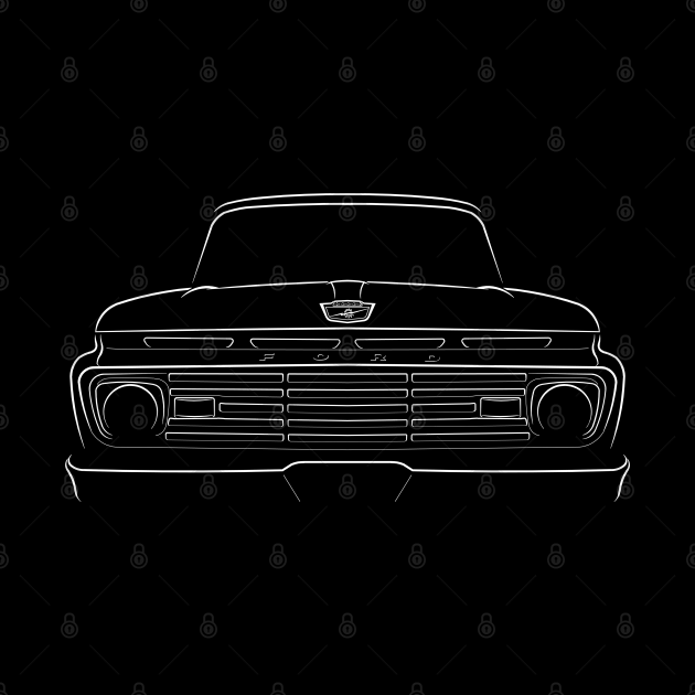 front/profile - 1963 Ford F-100 - stencil, white - Ford F100 - Tapestry ...