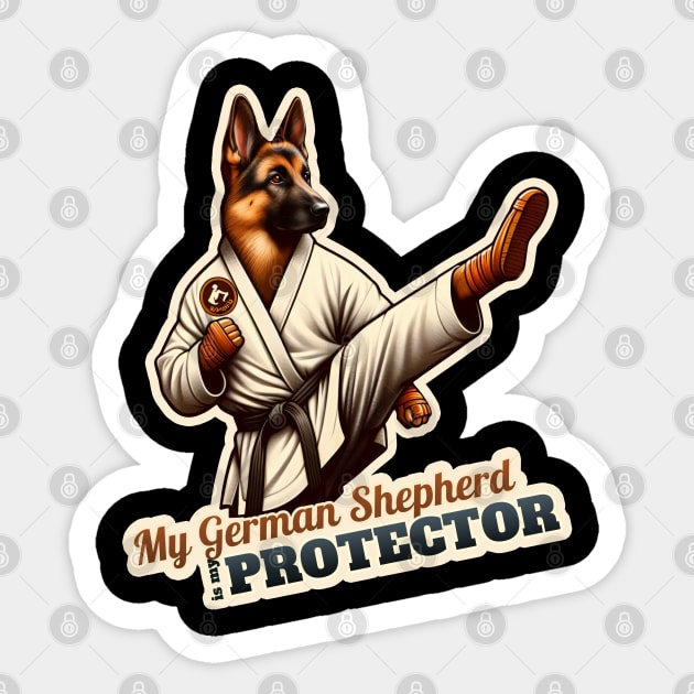 German Shepherd Karate - German Shepherd - Sticker | TeePublic