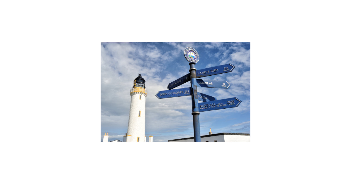 Sign showing the distances - Mull of Galloway Lighthouse - Lighthouse ...