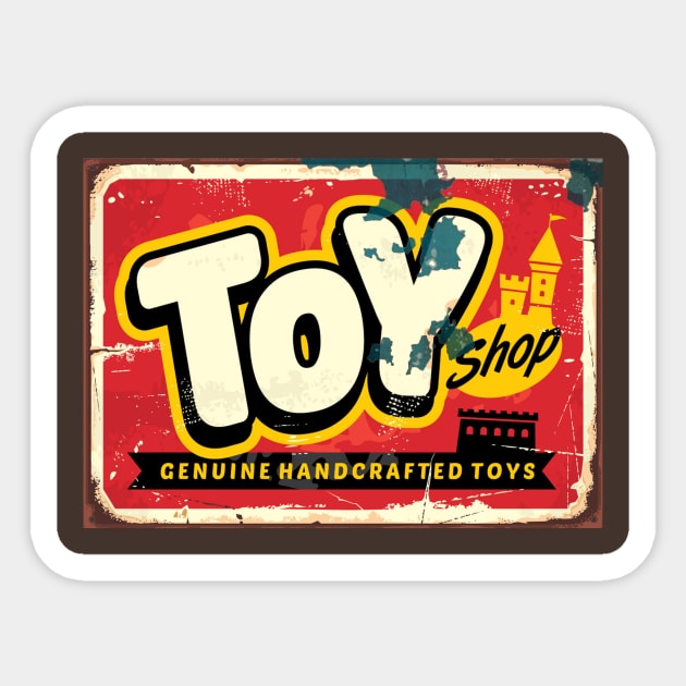 Vintage Toy Store Sign - Toy Store Sign - Sticker | TeePublic