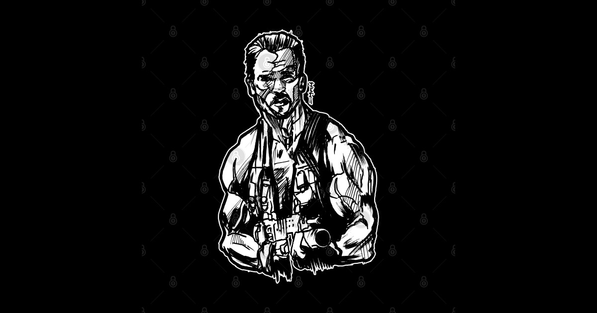 Arnie Commando Chopper Predator Terminator! - Old School - Sticker ...