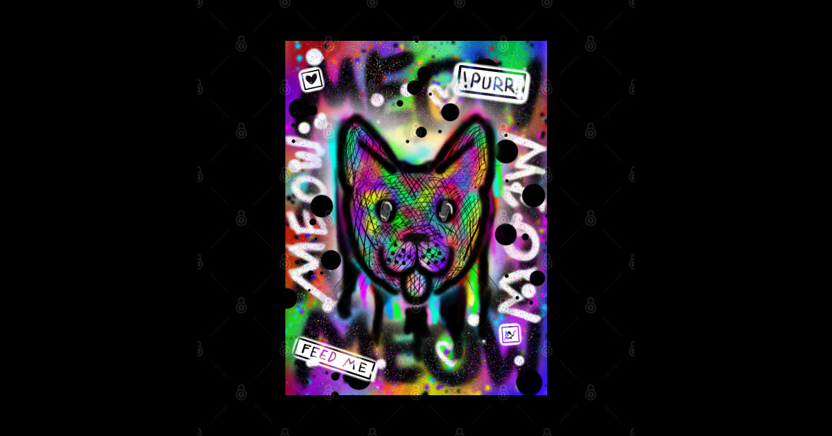 Spray Paint Cat V2 - Cat - Posters and Art Prints | TeePublic
