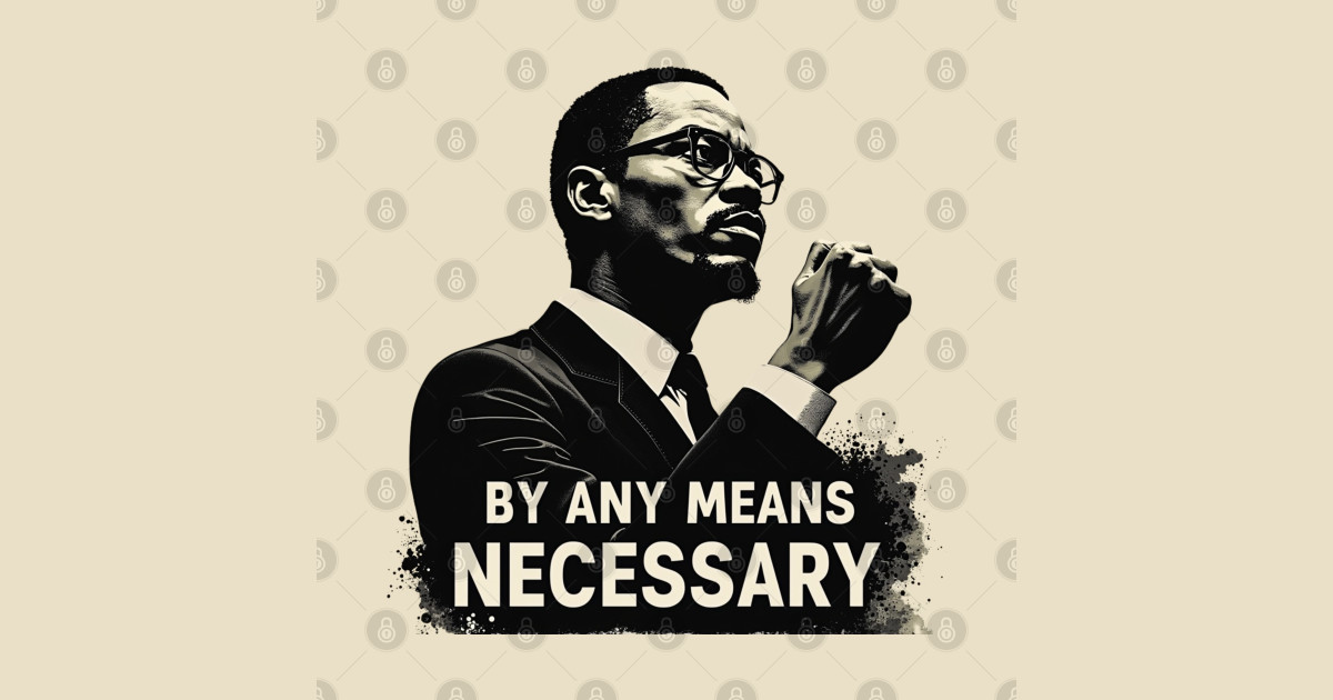 Malcolm X Tribute Silhouette - Inspirational T-Shirt Design - Malcom X ...