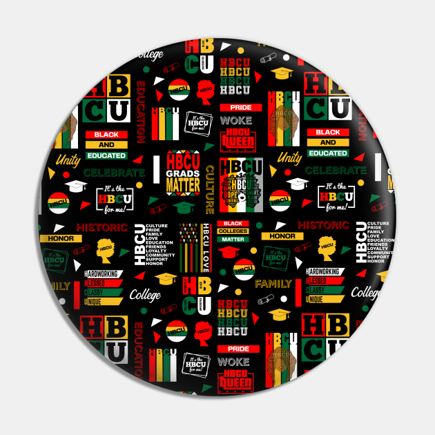 HBCU Pride Pattern for Students and Grads - Hbcu - Pin | TeePublic