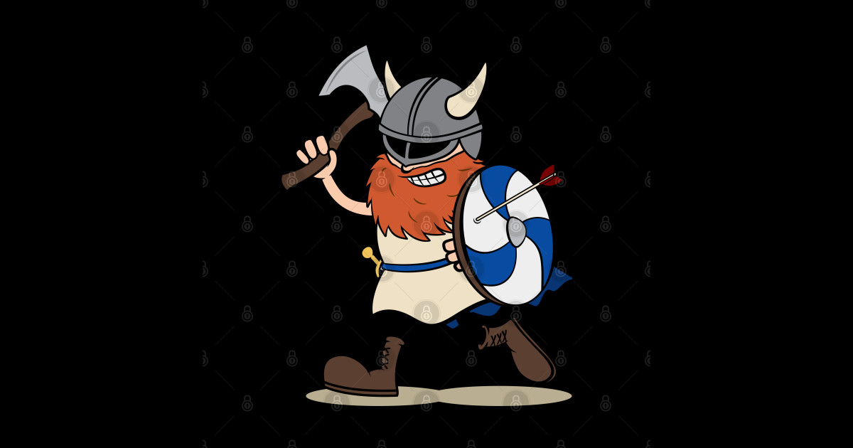 Viking Berserker Cartoon - Viking - Sticker | TeePublic