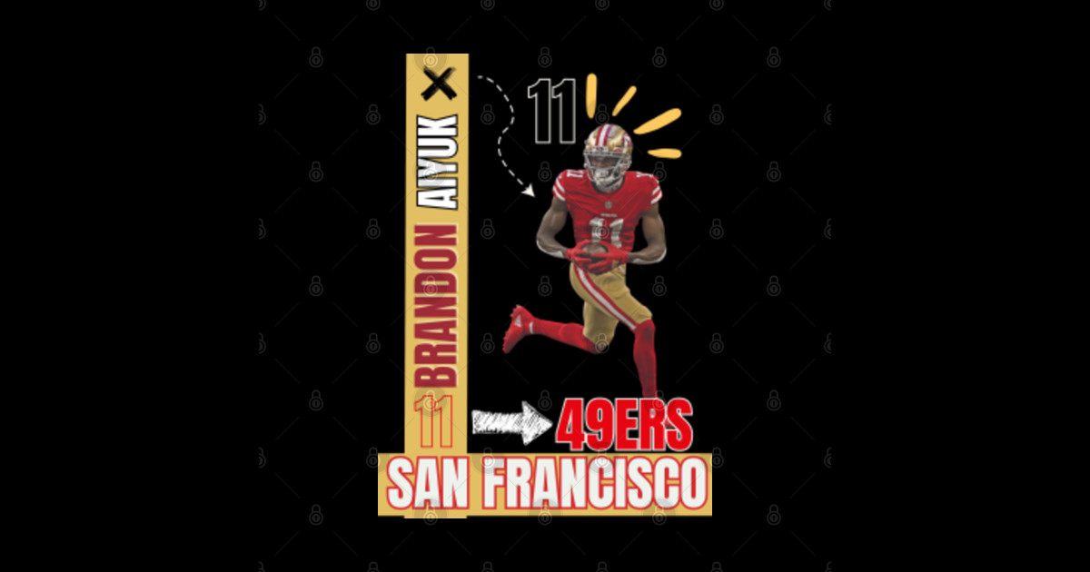 Brandon Aiyuk football 49ers design - Brandon Aiyuk - T-Shirt | TeePublic