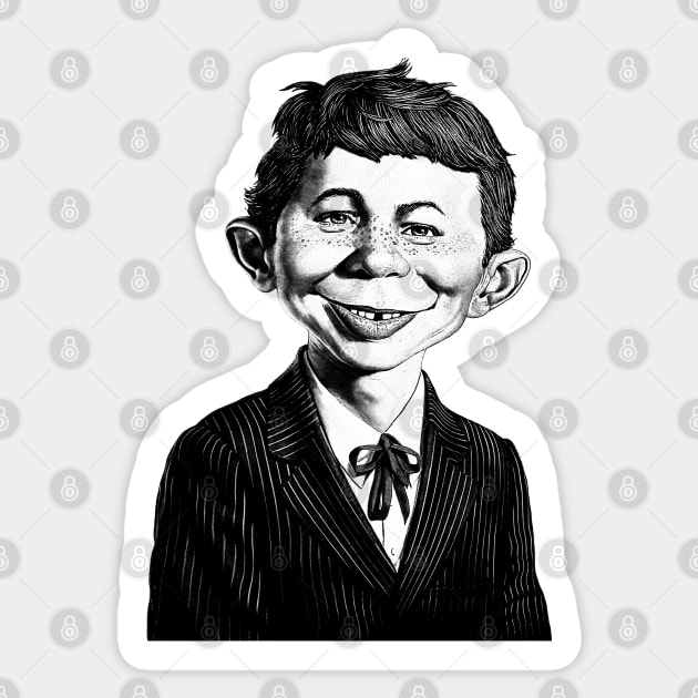 Alfred E. Neuman Retro - Mad Magazine - Sticker | TeePublic