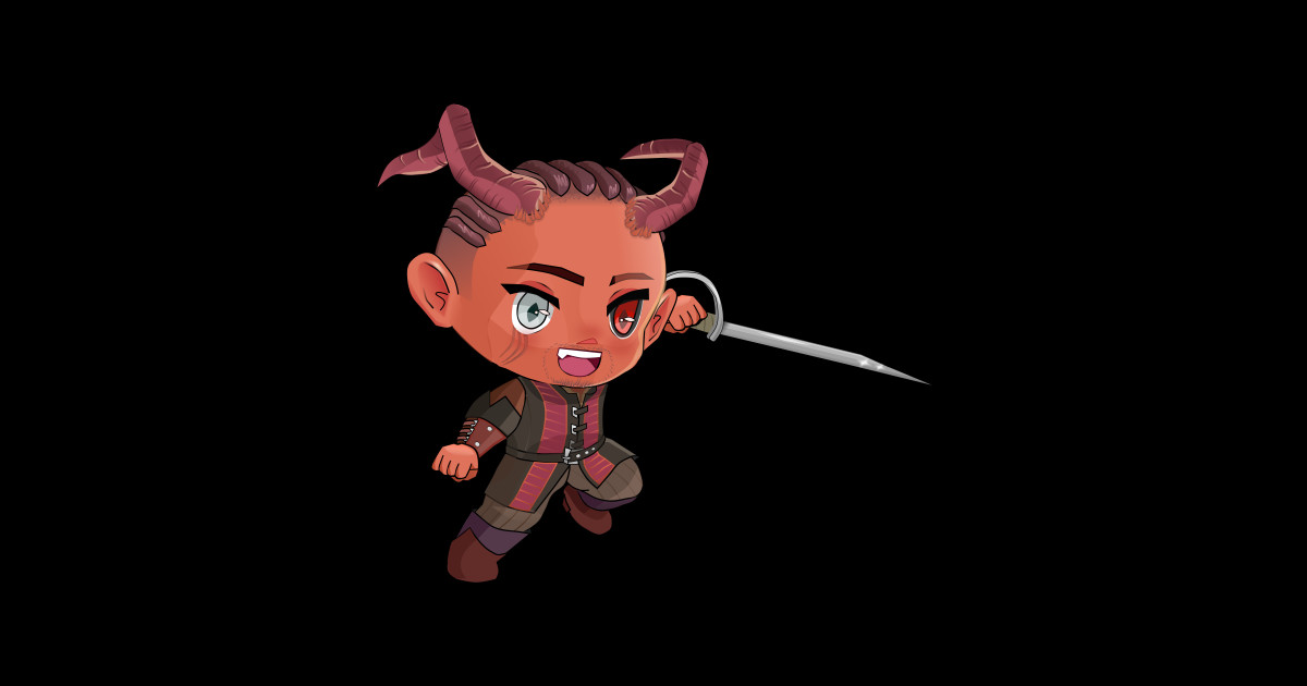 Wyll Baldur's Gate 3 Chibi Sticker, T-Shirt and more - Wyll Baldurs ...