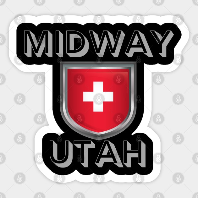 Midway Utah Swiss Flag - Midway Utah - Sticker | TeePublic