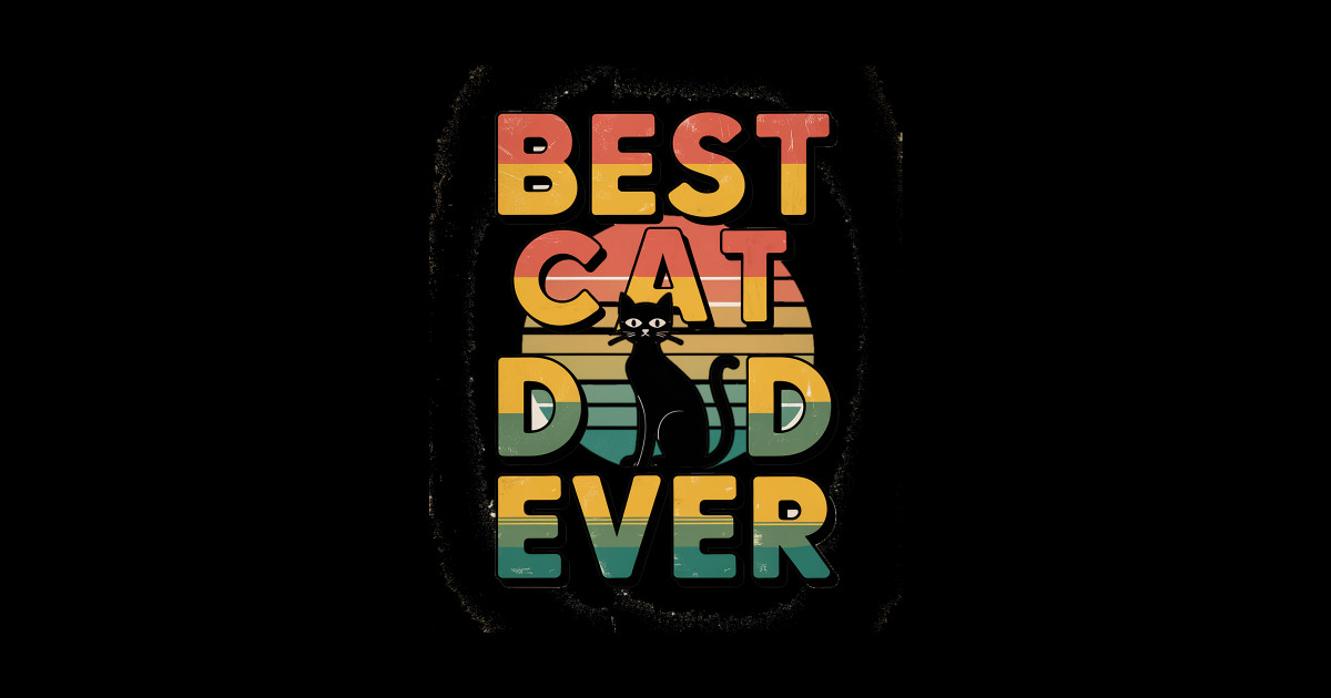 Cool Cat Dad Vibes - Cool Cat Dad Vibes - Sticker | TeePublic