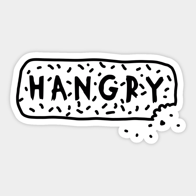 Hangry illustration black - Hangry - Sticker | TeePublic