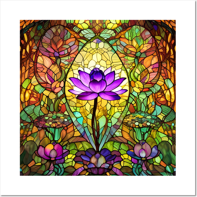 Stained Glass Lotus Flower - Lotus Flower - Posters and Art Prints ...