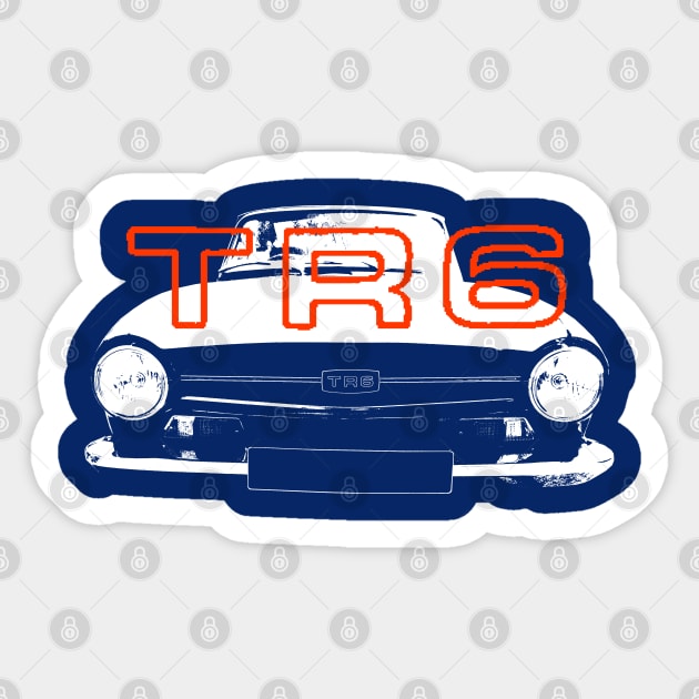 Triumph TR6 1970s classic British sports car monoblock white with logo ...