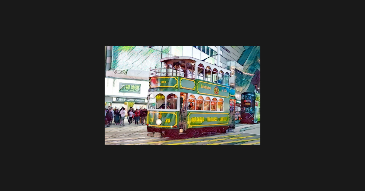 Hong Kong Double-Decker Tram – Vibrant City Street Art - Hong Kong Tram ...