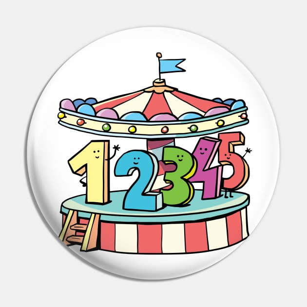 math carousel with numbers from 1 to 5 - Carousel - Pin | TeePublic