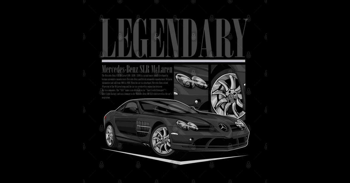 Mercedes-Benz SLR McLaren-BLACK - Mercedes Gp - Sticker | TeePublic