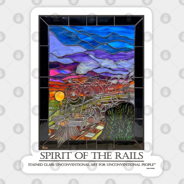 Spirit of the Rails Stained Glass for Light - Train - Sticker | TeePublic