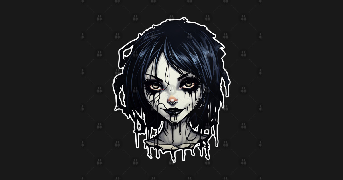 Scary Jester Goth Girl - Sci Fi - T-Shirt | TeePublic