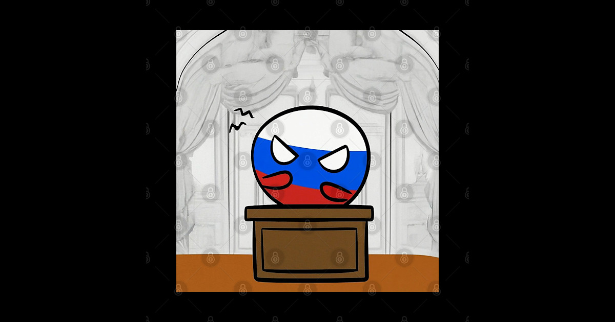 Russia Meme Speech Kremlin Polandball - Polandball - Sticker | TeePublic