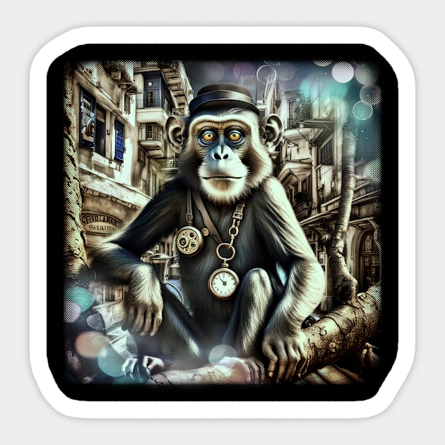 Steam Punk Rock Ape - Steampunk Ape - Sticker | TeePublic