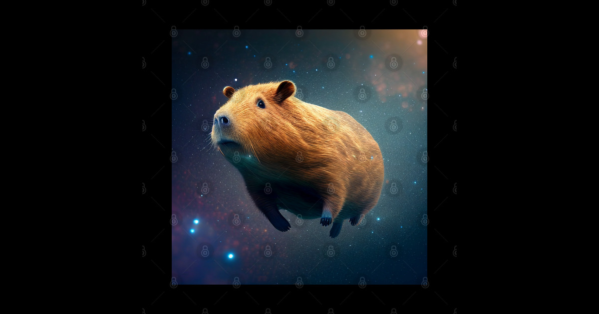 Space Capybara - Capybara - Sticker | TeePublic
