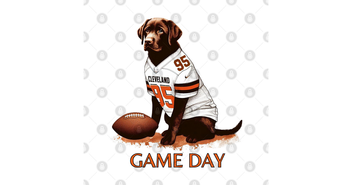 GAME DAY - Chocolate Labrador Retriever - Lab Loves Football - T-Shirt ...