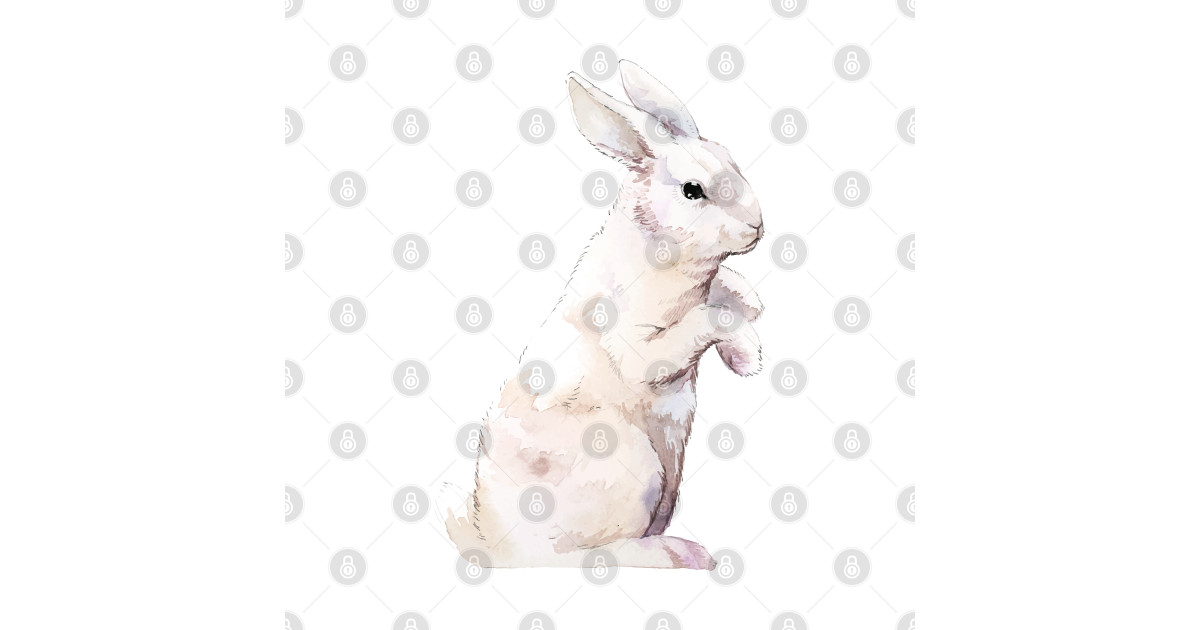 Rabit Cute Watercolor - Rabit Cute Watercolor - T-Shirt | TeePublic