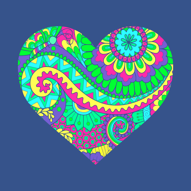Bright and Colorful Decorative Heart - Decorative Heart - T-Shirt ...