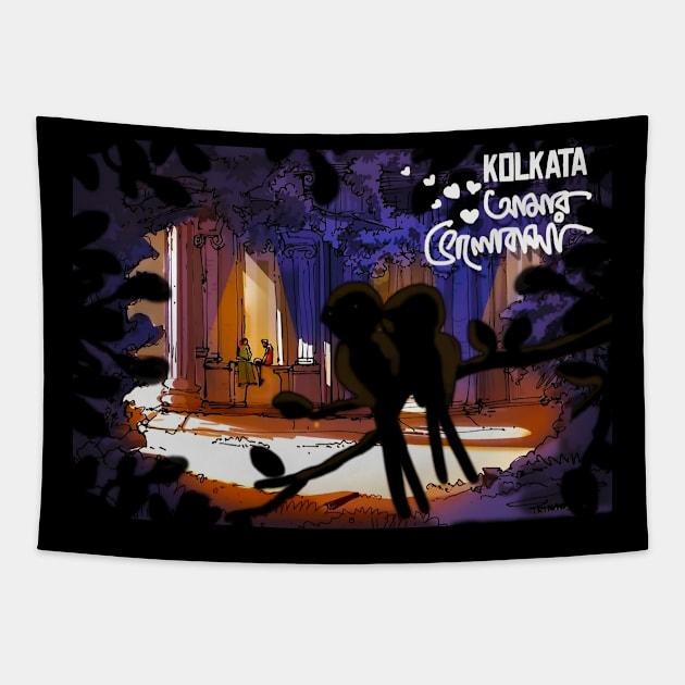 Kolkata Amar Bhalo Basha - Bengali Graphic - Kolkata - Tapestry | TeePublic