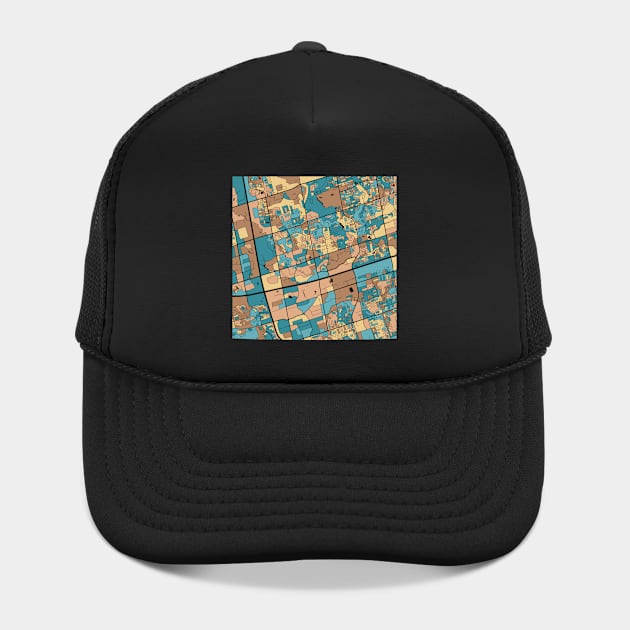 Markham Map Pattern in Mid Century Pastel - Markham Map - Hat | TeePublic