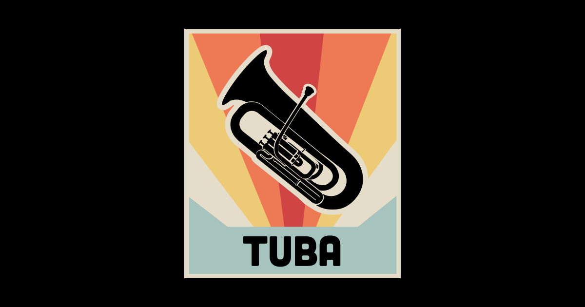 Vintage Style TUBA Poster - Tuba - Sticker | TeePublic