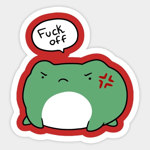 Rude Frog - Frog - Sticker | TeePublic