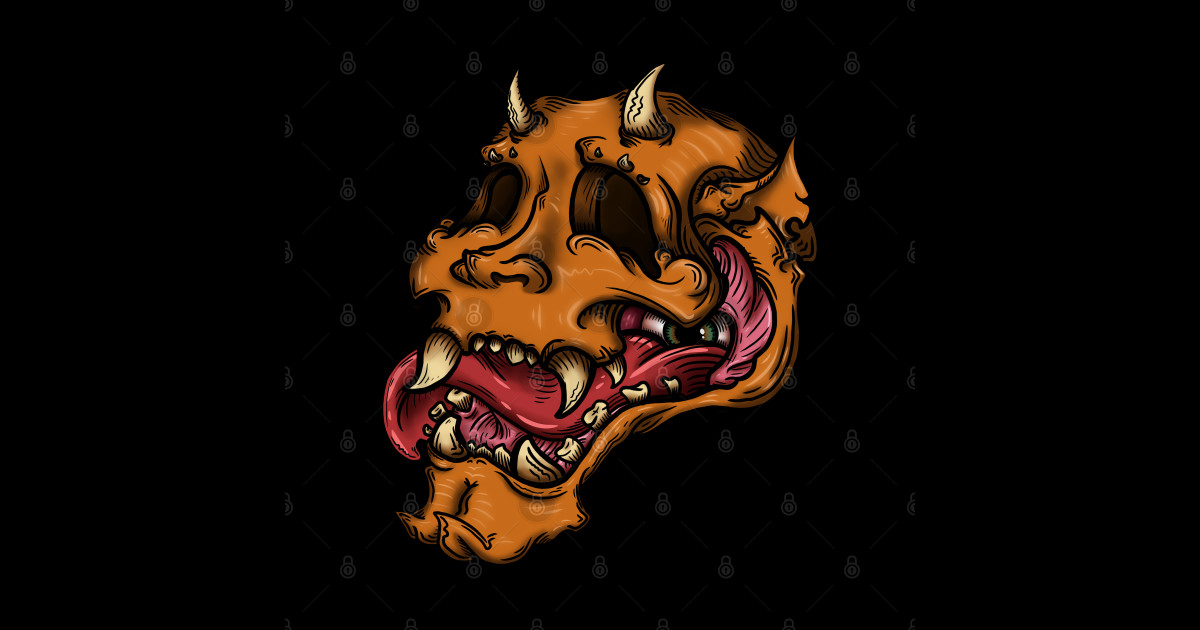 Orange Oni - Orange - Sticker | TeePublic