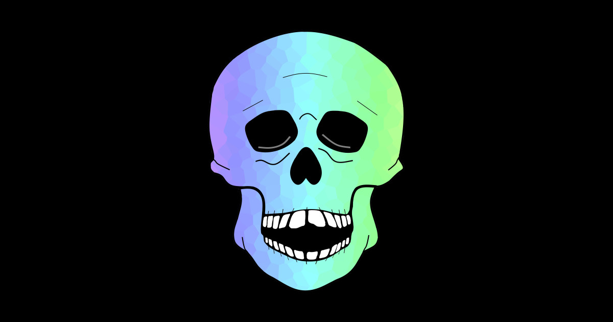 Happy Blue Skull - Skull Lovers - Sticker | TeePublic