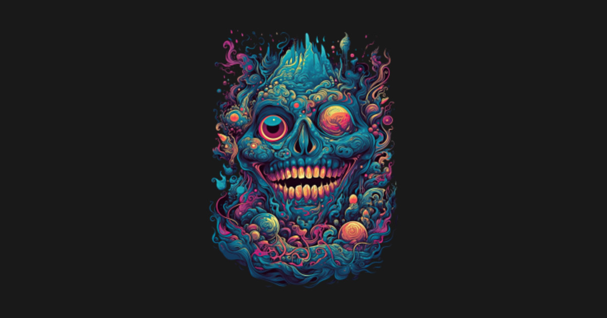 melting trippy devil - Psychedelic Demon - T-Shirt | TeePublic