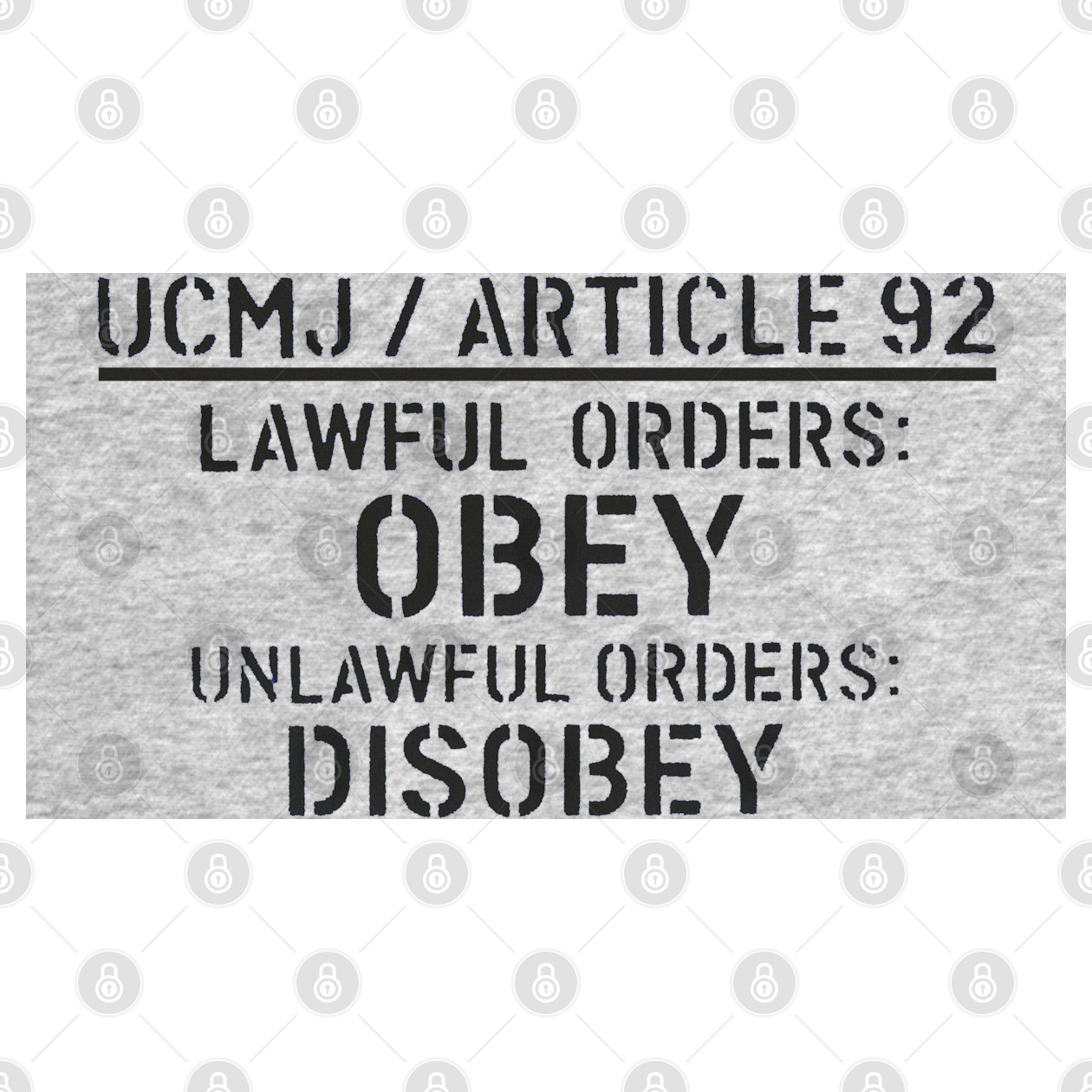 UCMJ Article 92 – Lawful & Unlawful Orders Stencil - Uniform Code Of ...