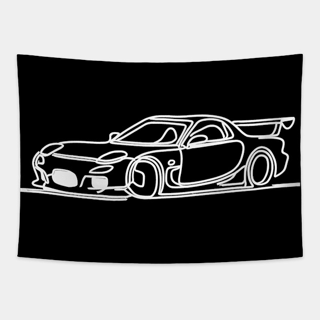Mazda RX7 Line Drawing - Mazda Rx7 - Tapestry | TeePublic
