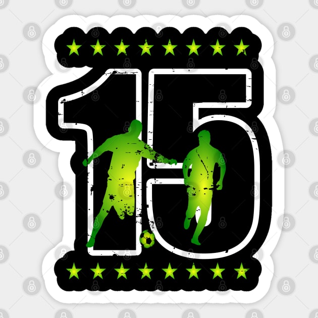 Soccer jersey number 15 - Soccer Player - Sticker | TeePublic