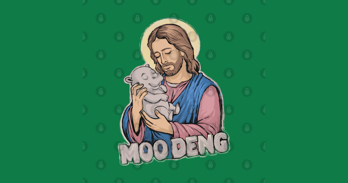 moo deng baby hippo Jesus - Moo Deng Baby Hippo - T-Shirt | TeePublic