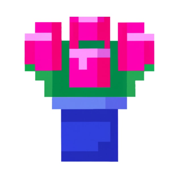 8 Bit Flower Bouquet - 16bit - T-Shirt | TeePublic