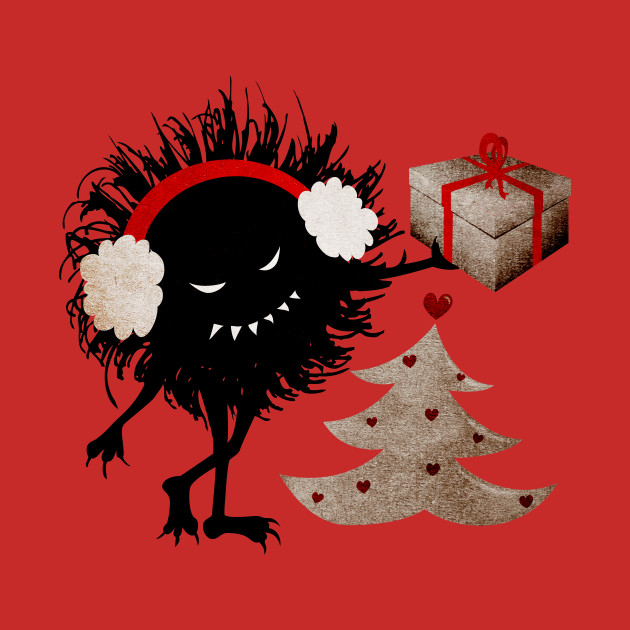 Funny Evil Bug Gives Christmas Present - Christmas - T-Shirt | TeePublic