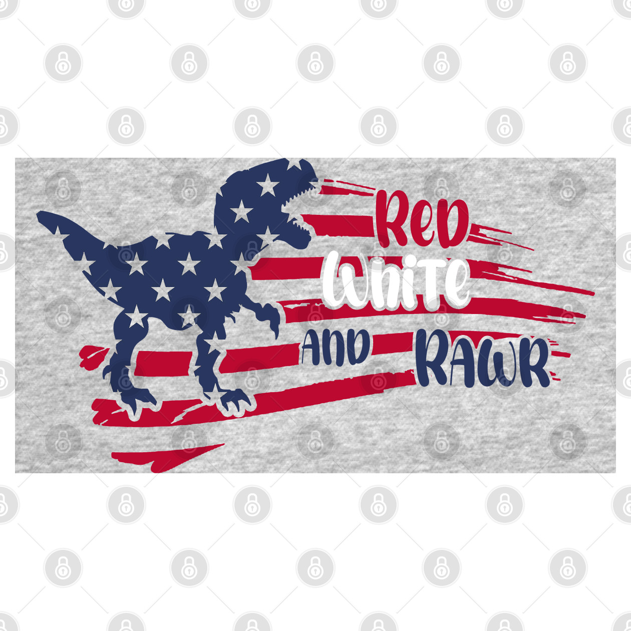 4th Of July Dinosaur Red White Rawr T Rex USA American Flag - 4th July ...